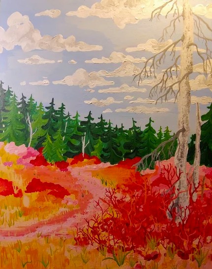 Sara Schouten Forbidden Meadow painting - Visit Denman Island